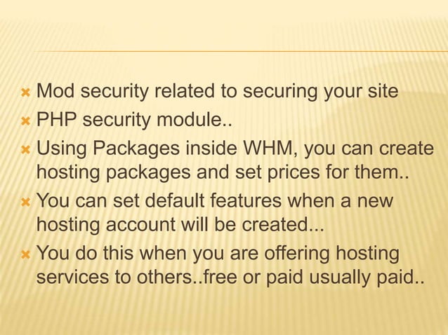 Whm and cpanel overview hosting control panel overview | PPTX | Web ...