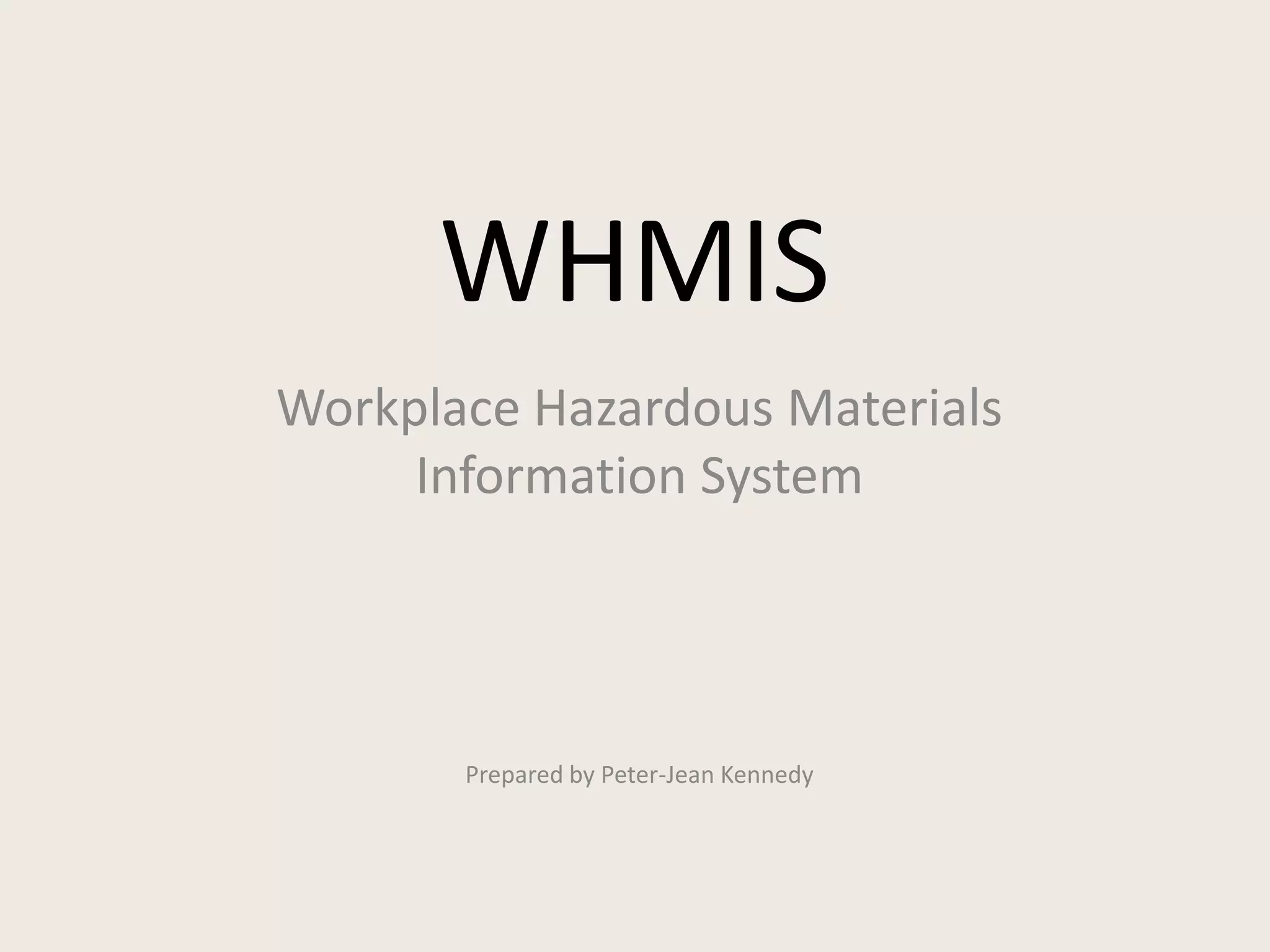 Whmis | PPTX