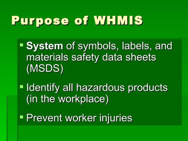 Whmis symbols | PPT | Chemistry | Science