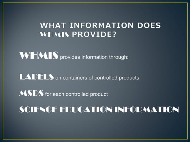 Whmis presentation | PPT