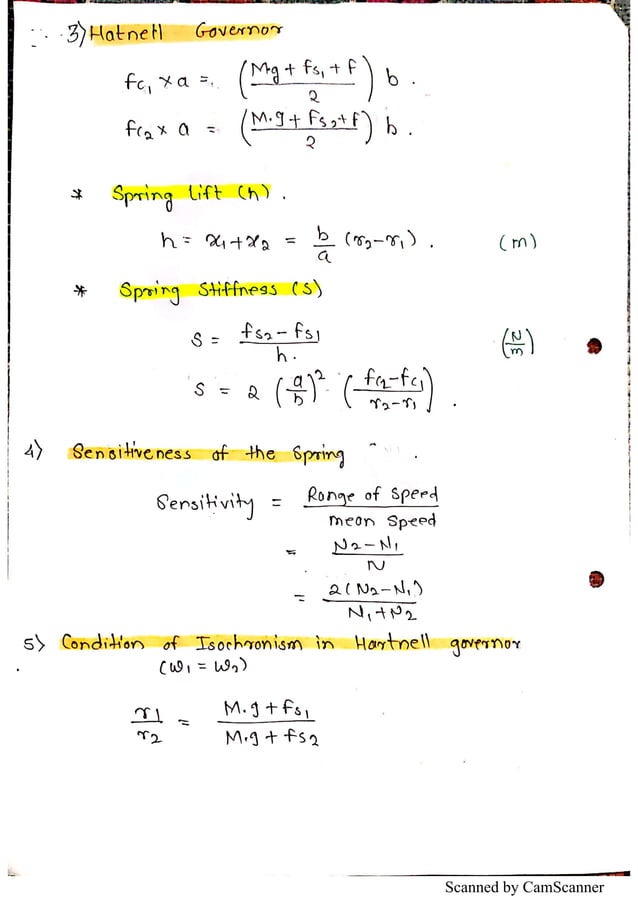 Dynamics of Machinery formulas | PDF