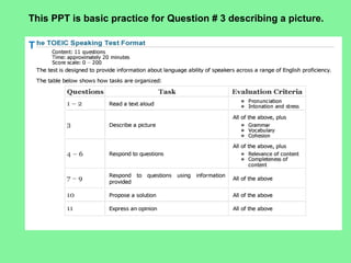 TOEIC Speaking Practice - Basic Picture Description | PPT