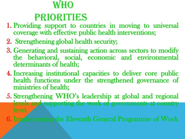 WORLD HEALTH ORGANIZATION ( WHO ) | PDF | Infectious Diseases ...