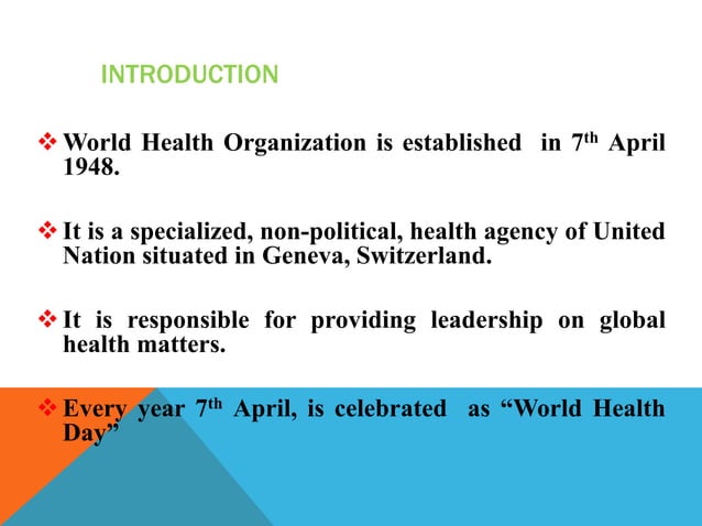 WORLD HEALTH ORGANIZATION ( WHO ) | PDF | Infectious Diseases ...