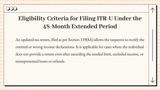 An overview of the ITR-U eligibility file filing process under the 48 ...