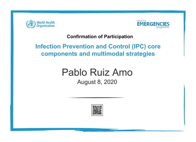 WHO - Infection Prevention and Control (IPC) - Pablo Ruiz Amo | PDF