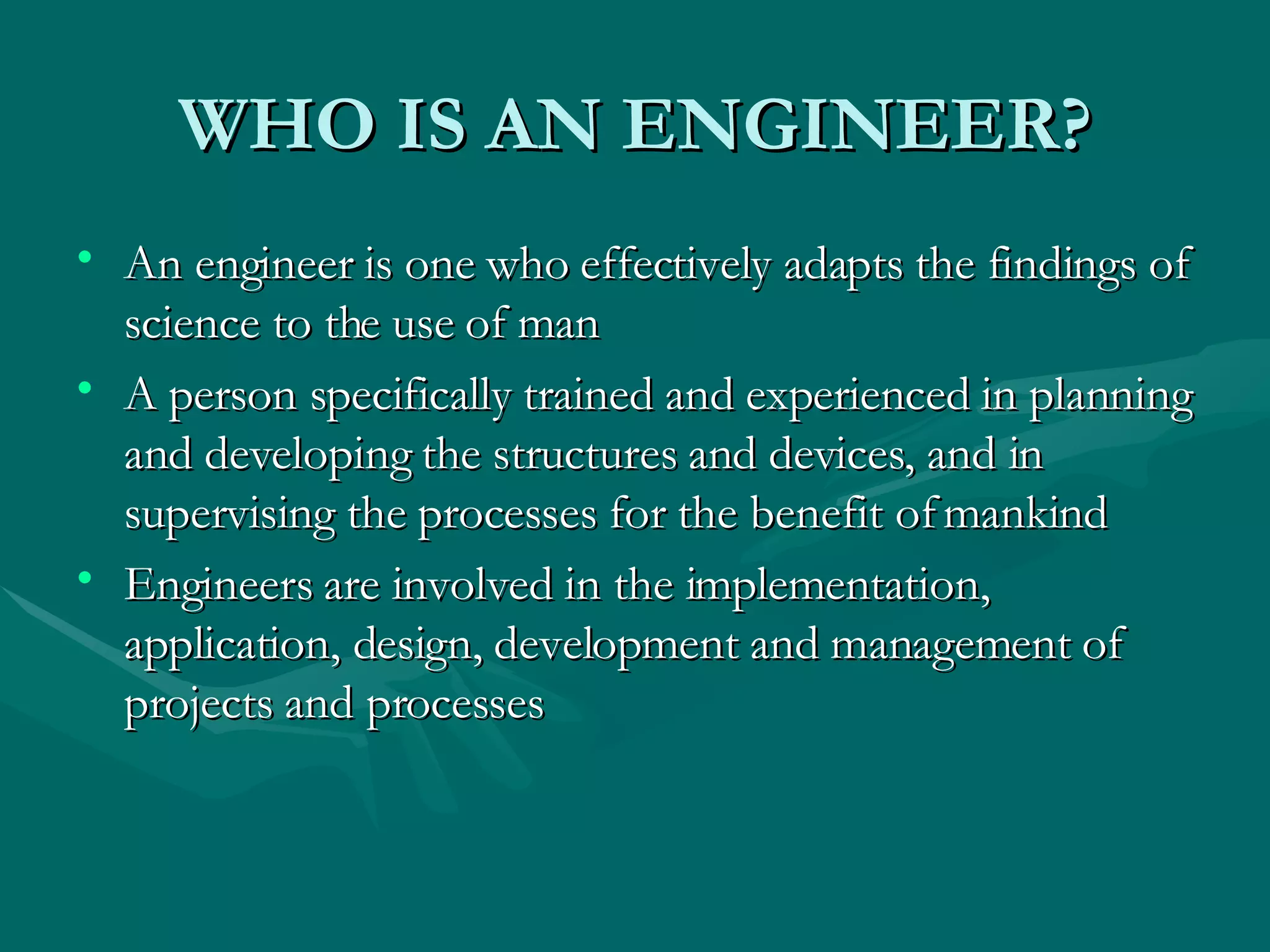 Who Is An Engineer | PPT