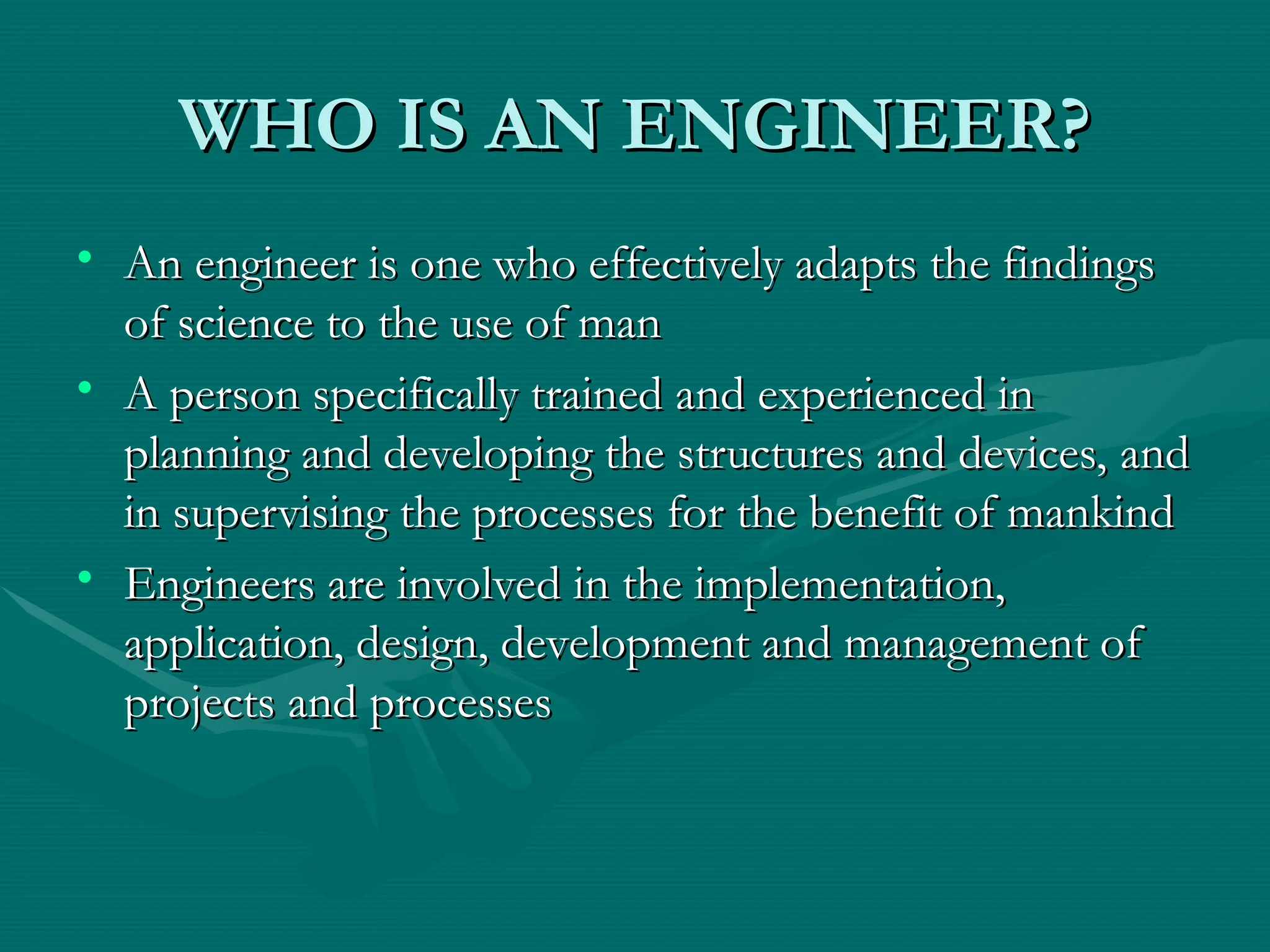 who-is-an-engineer who is an engineer who | PPT