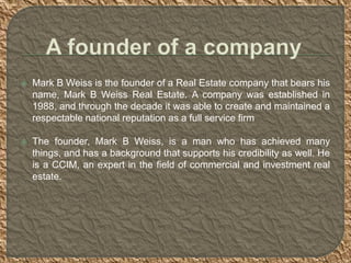 Who is mark b weiss | PPT