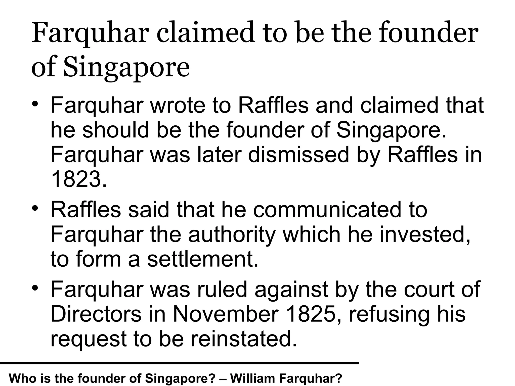 Who Is The Founder Of Singapore | PPT