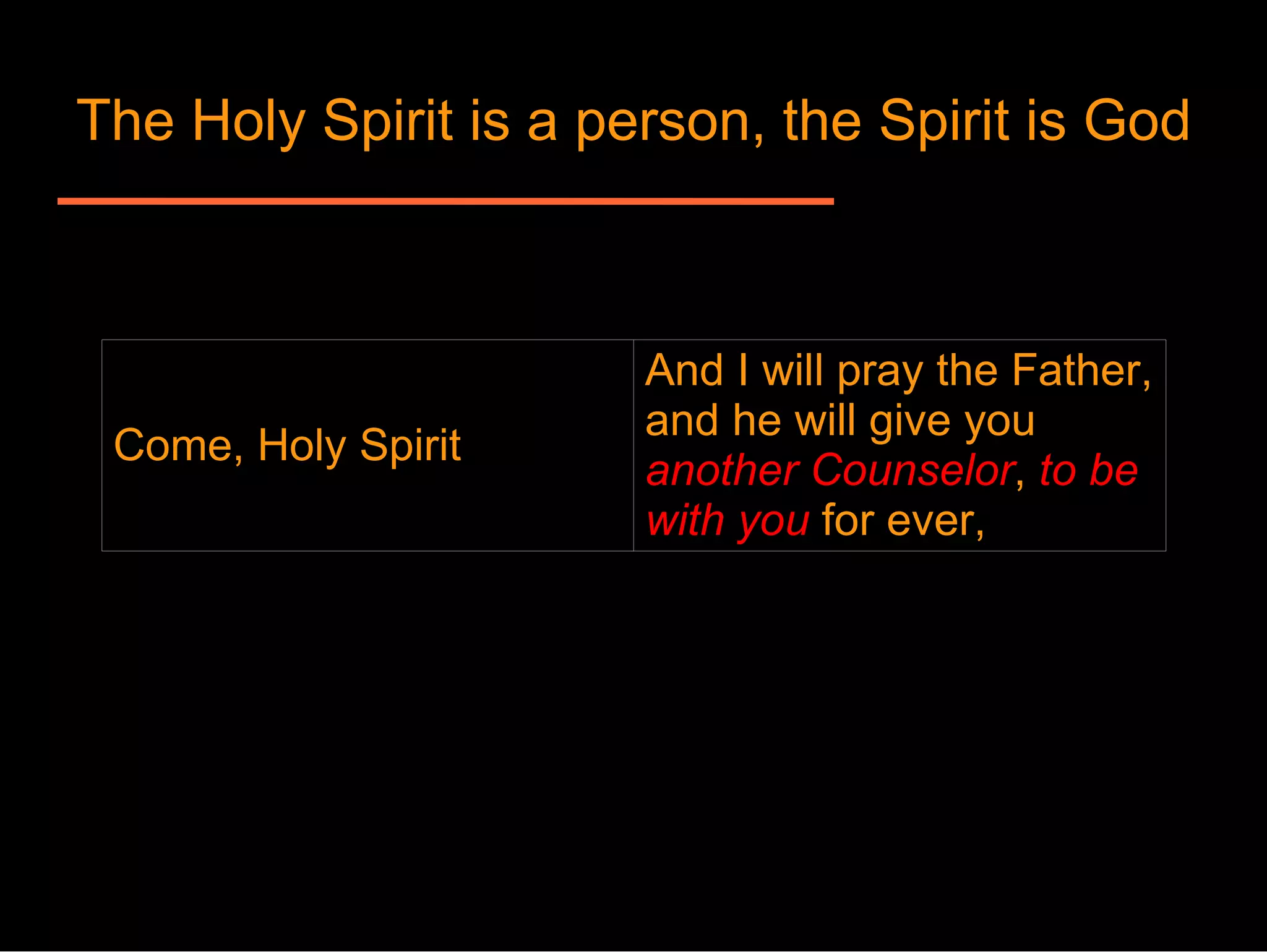 Who is the Holy Spirit | PPT