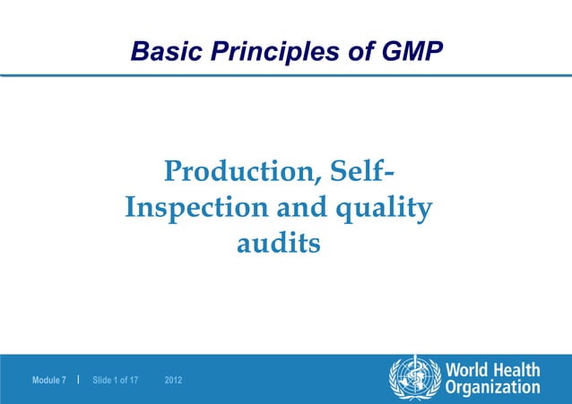 WHO- Self Inspection & Quality Audit_2012.ppt
