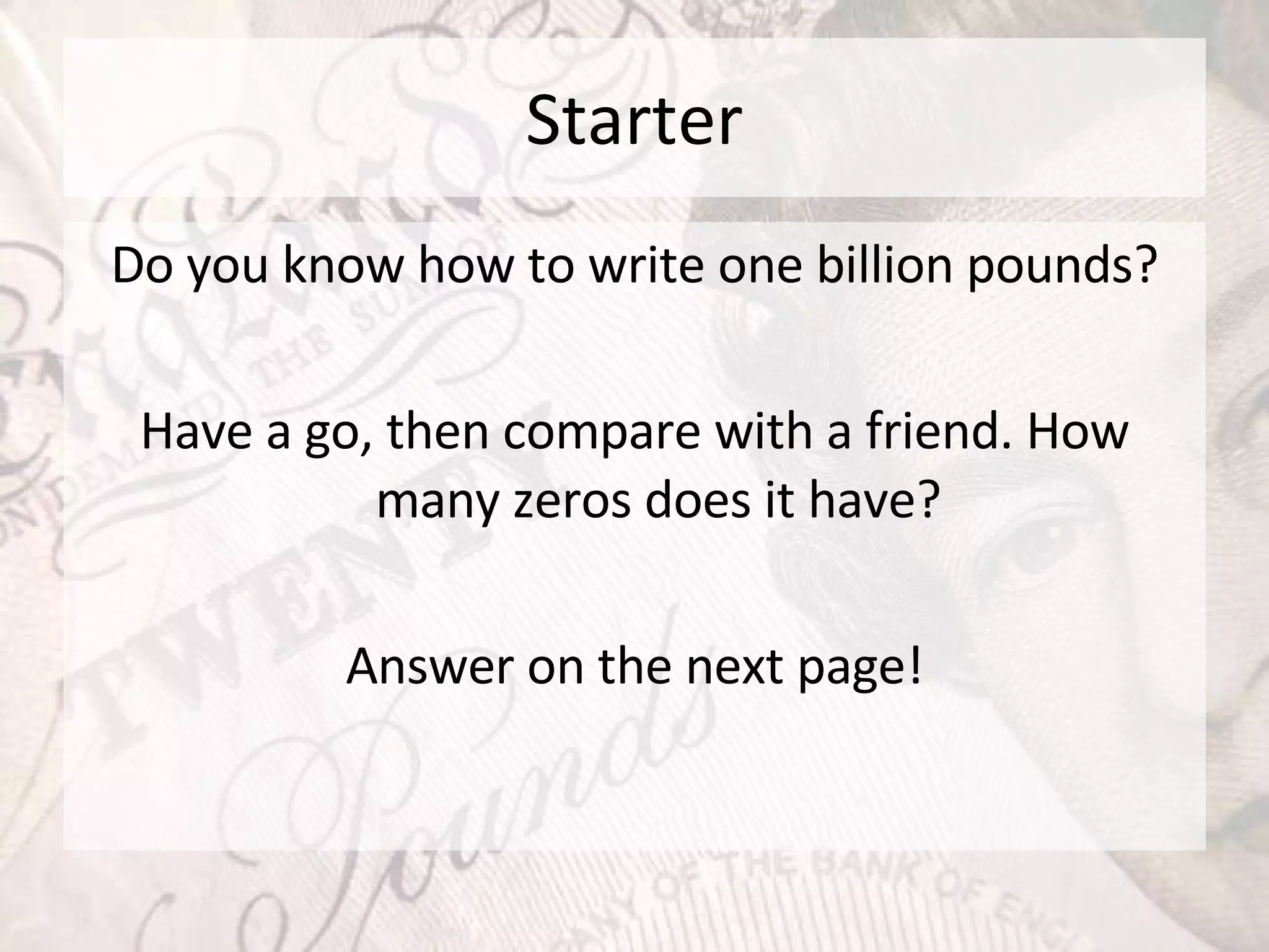 Who Wants To Be A Billionaire Powerpoint Lesson 1 | PPT