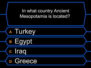 WHO WANTS TO BE A MILLIONAIRE: MESOPOTAMIA AND EGYPT EDITION | PPT