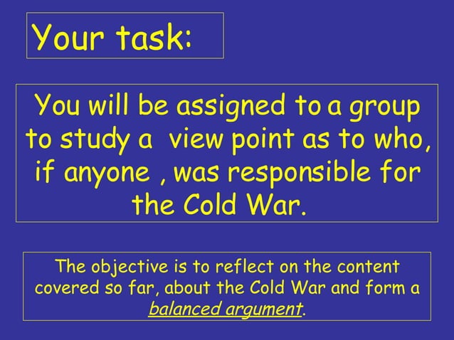 Who Was To Blame For The Cold War? | PPT
