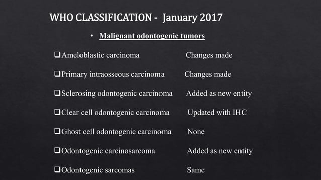 Odontogenic and Non-odontogenic Tumors - Update from the 4th Edition of ...