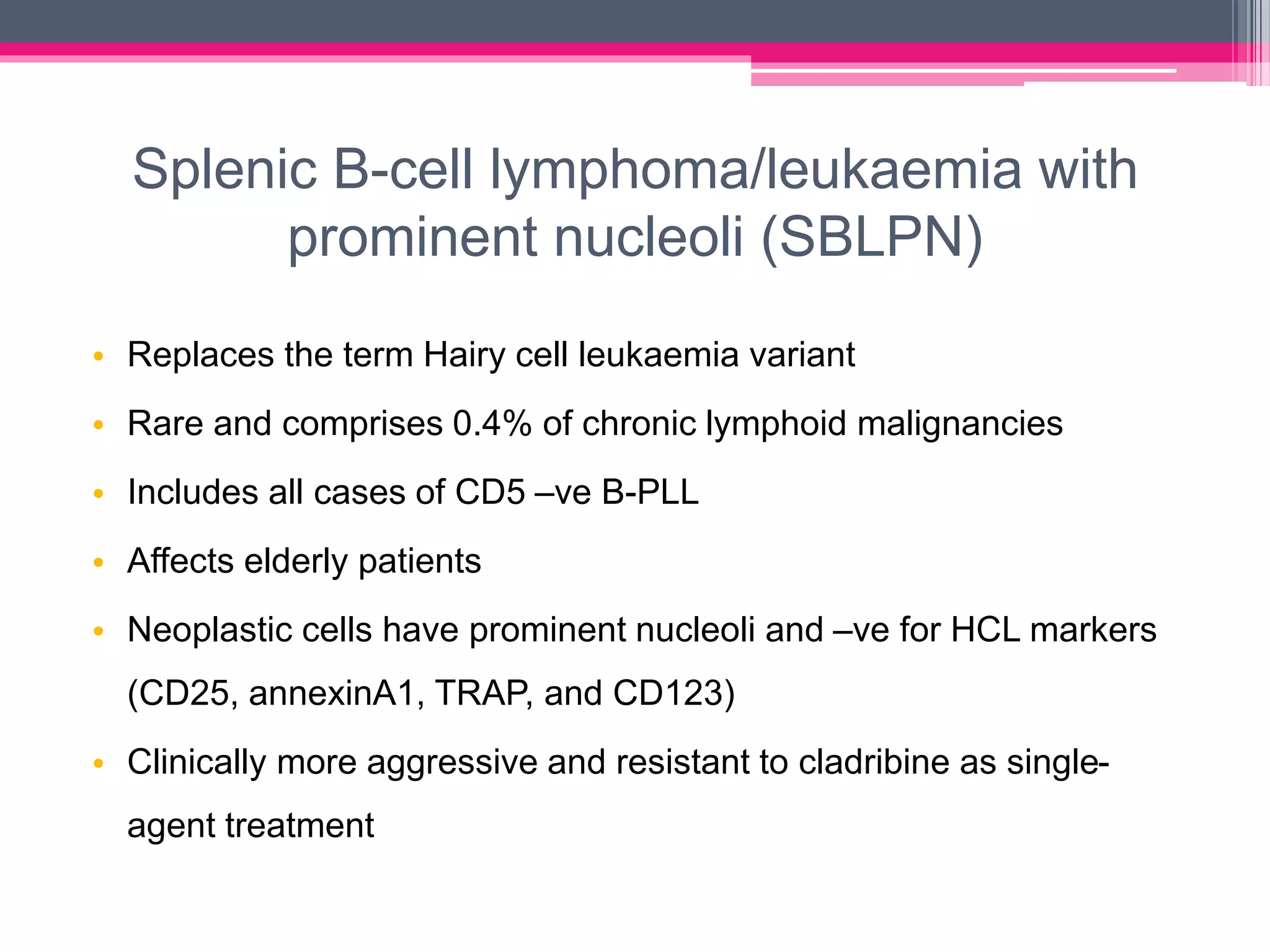 who 5th hematolymphoid B cell neoplasm.pptx