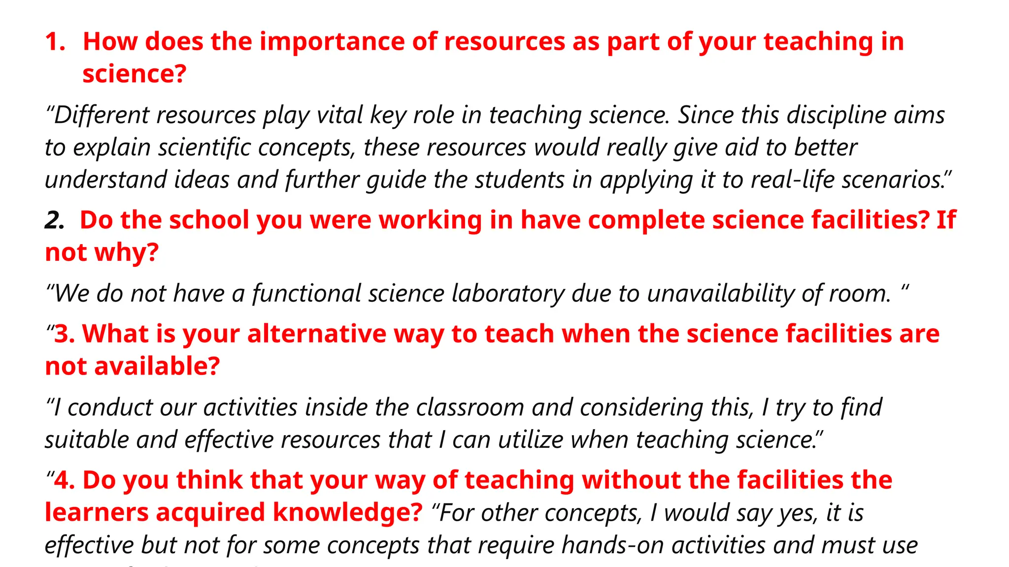 Challenges in teaching Science; lack of laboratory tools and equipment ...