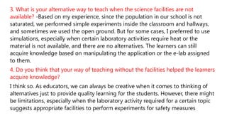 Challenges in teaching Science; lack of laboratory tools and equipment ...