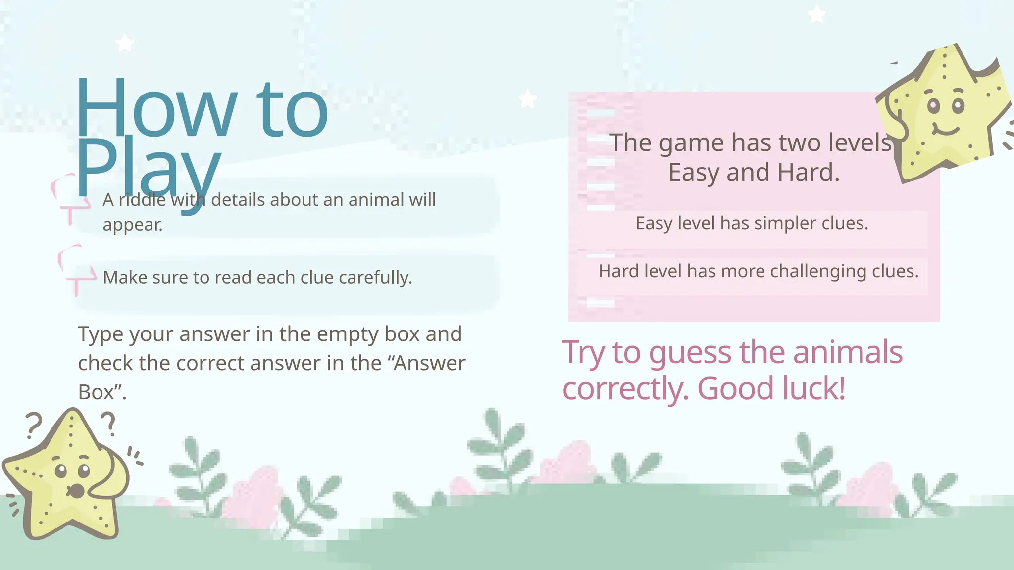 who am I-Animal.pptx | a guessing game about animal | PPTX