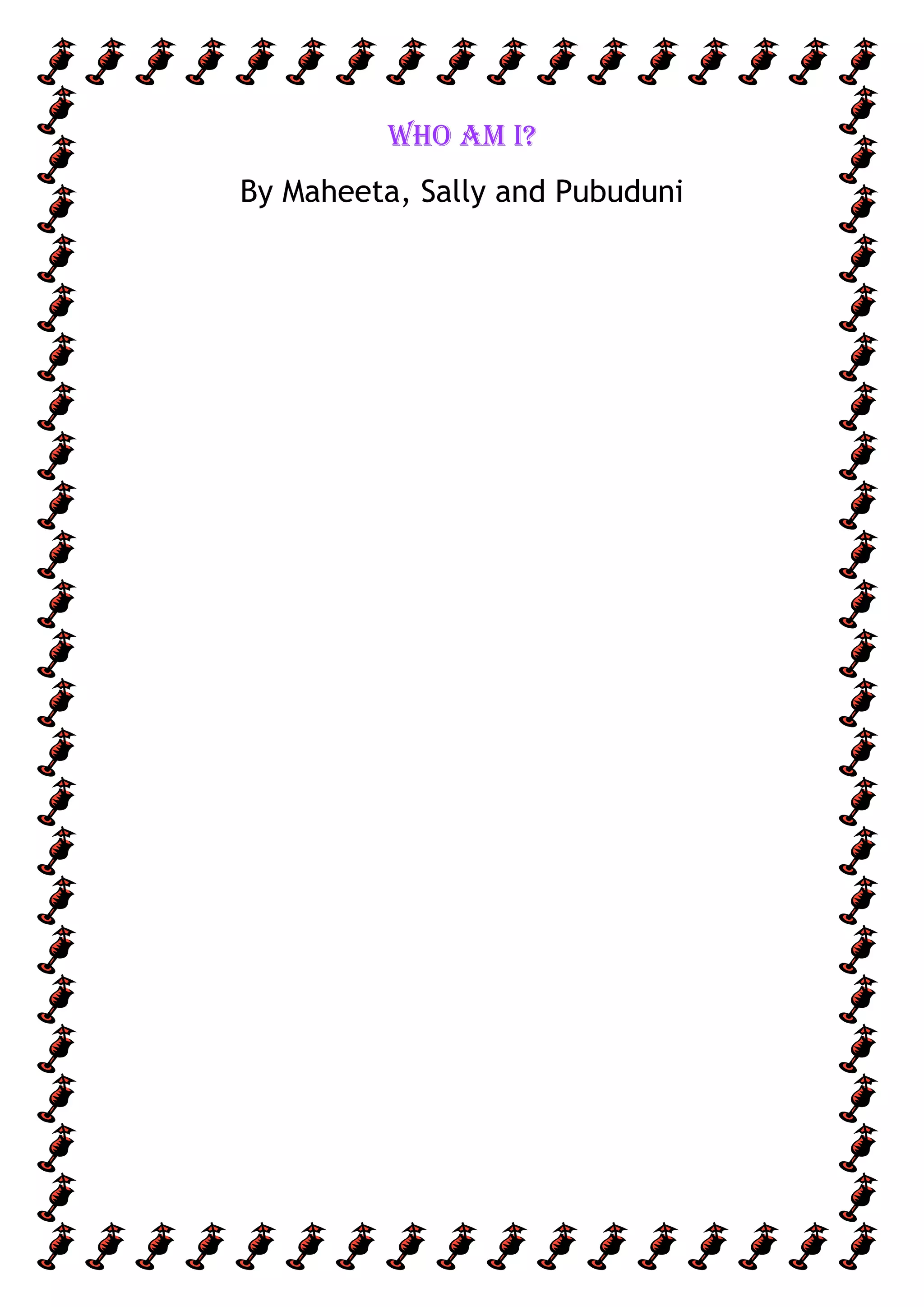 Who am i quiz maheeta, sally and pubuduni | DOCX