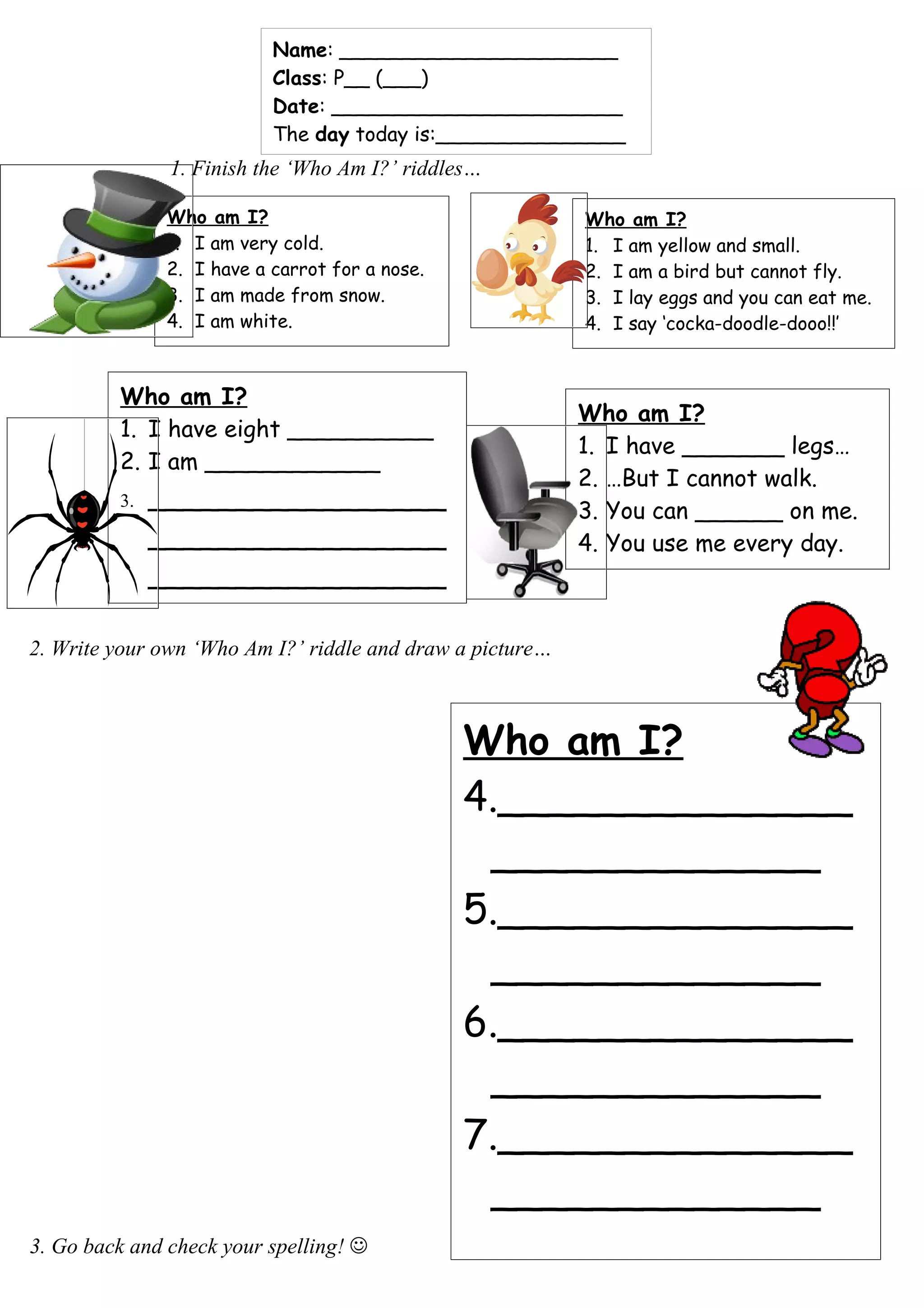 Tom's TEFL: Who Am I? Worksheet | DOC