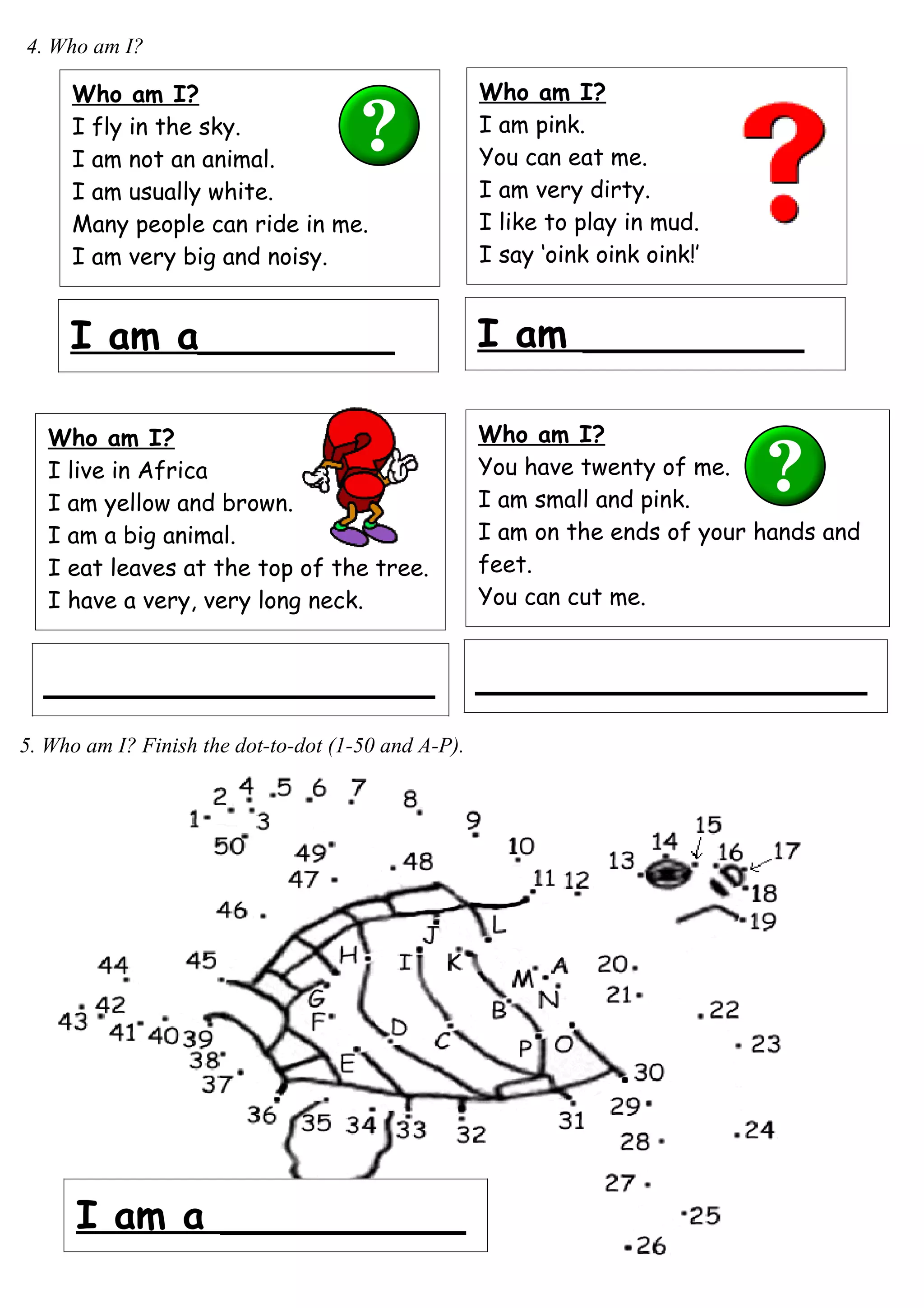 Tom's TEFL: Who Am I? Worksheet | DOC