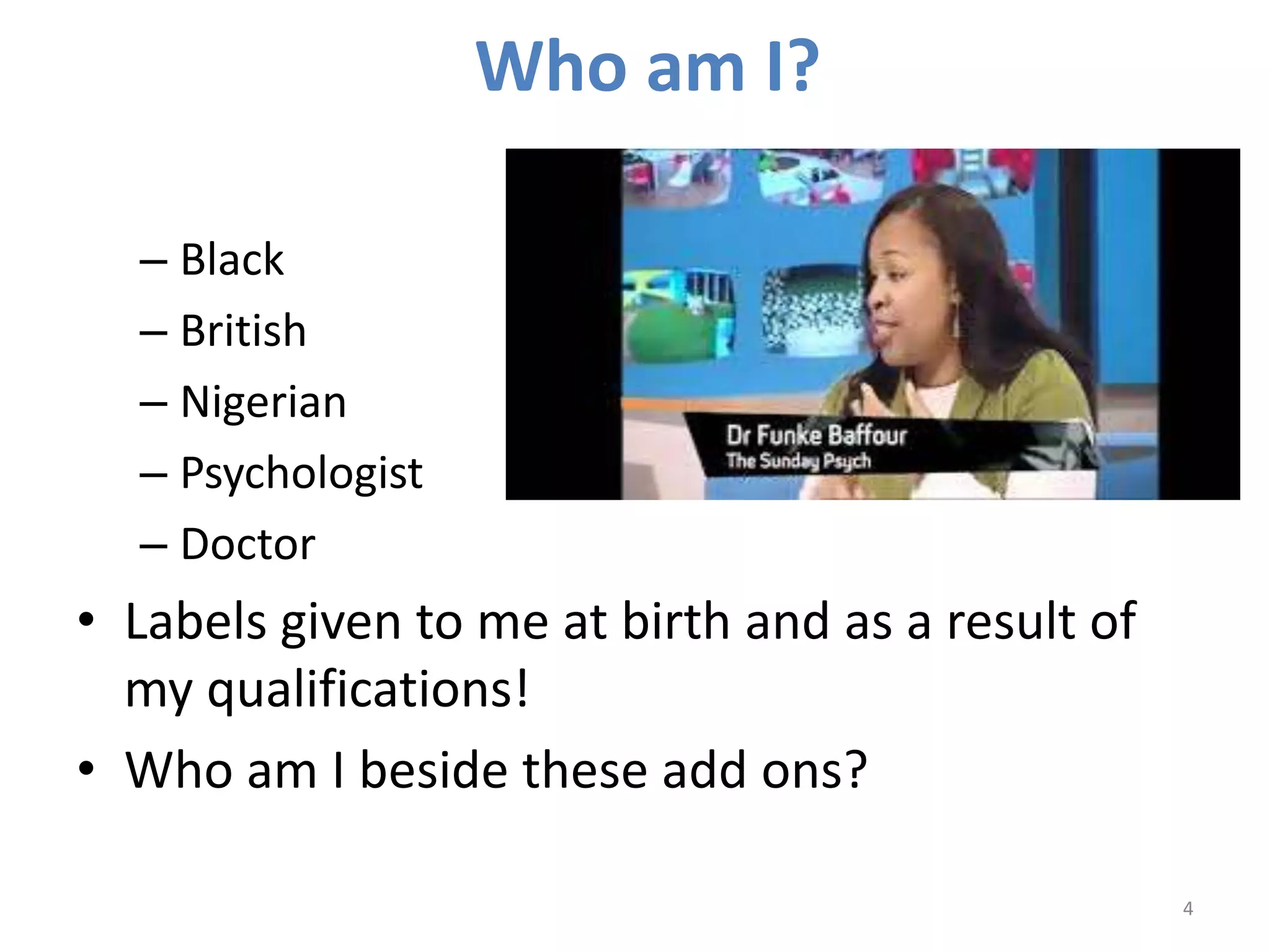 'Who am I?' Exploring Personal Identity | PPTX