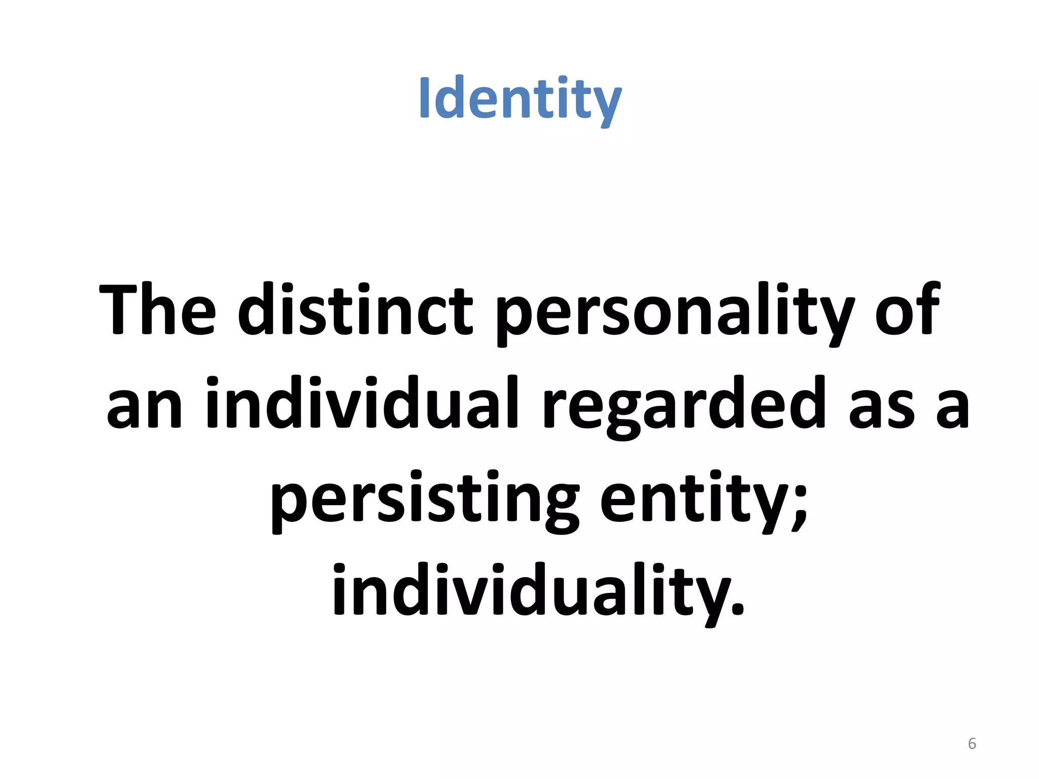 'Who am I?' Exploring Personal Identity | PPTX