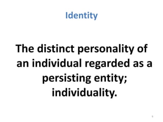 'Who am I?' Exploring Personal Identity | PPTX