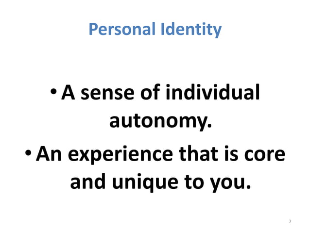 'Who am I?' Exploring Personal Identity | PPTX