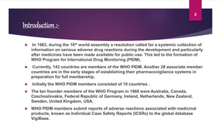 WHO AND PHARMACOVIGILANCE (Clinical Research & Pharmacovigilance.pptx