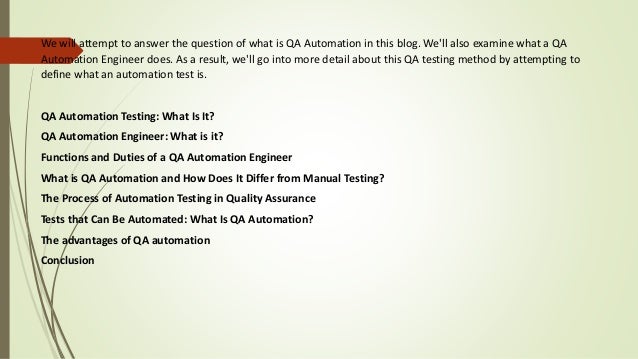 Who Are QA Automation Engineers and What Is QA Automation? | PPT