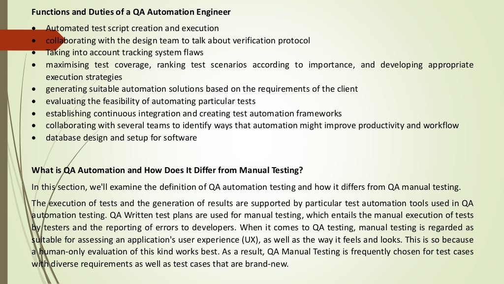 Who Are Qa Automation Engineers And What Is Qa Automation Pptx