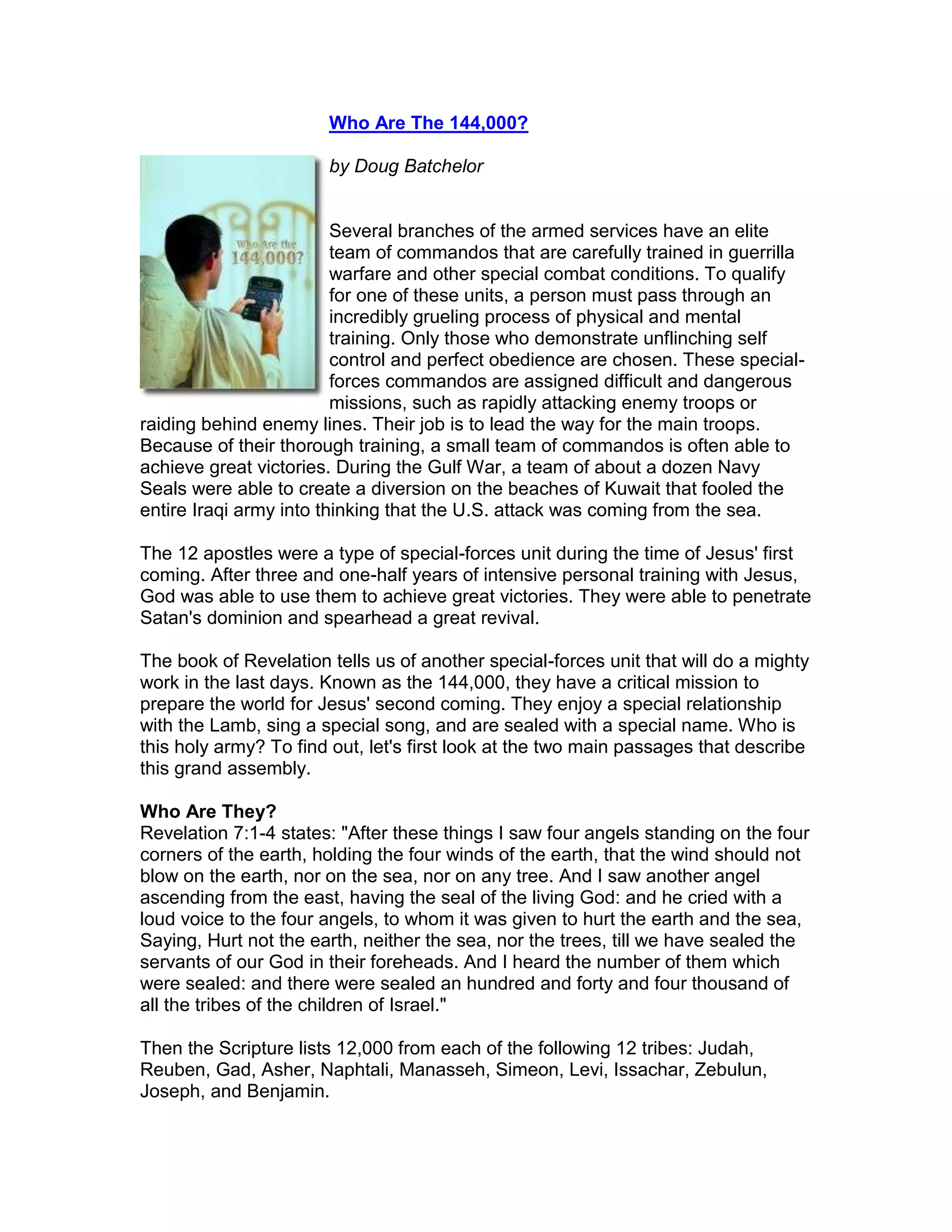 Who are the 144,000 handout | DOC