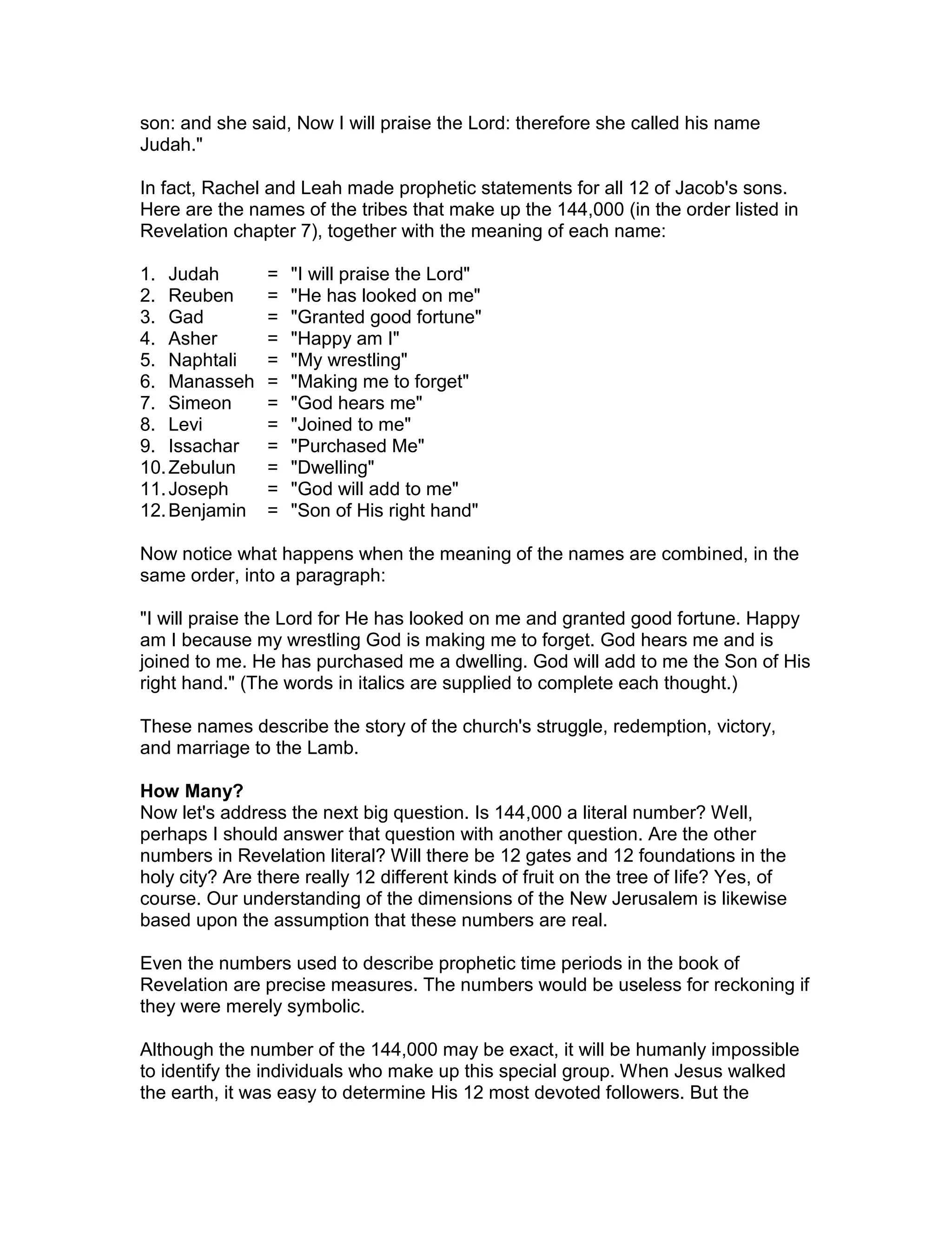 Who are the 144,000 handout | DOC