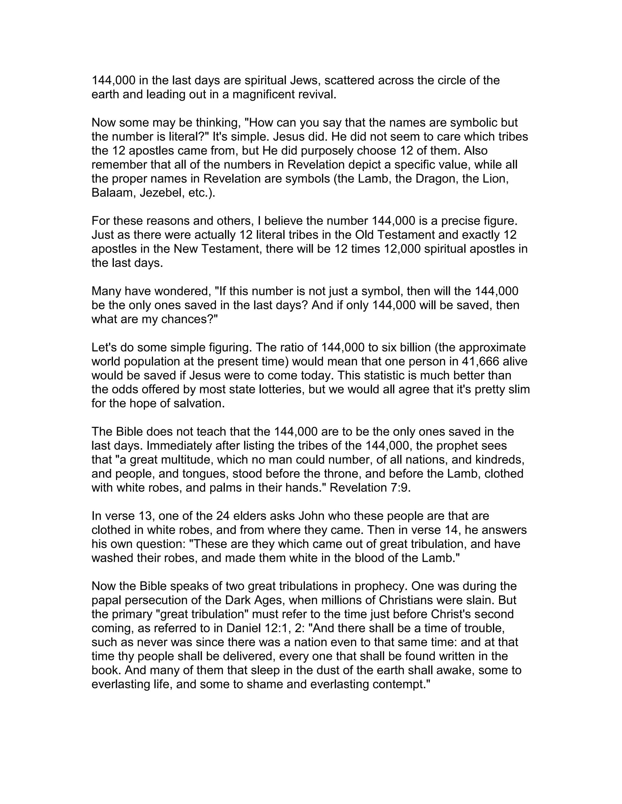 Who are the 144,000 handout | DOC