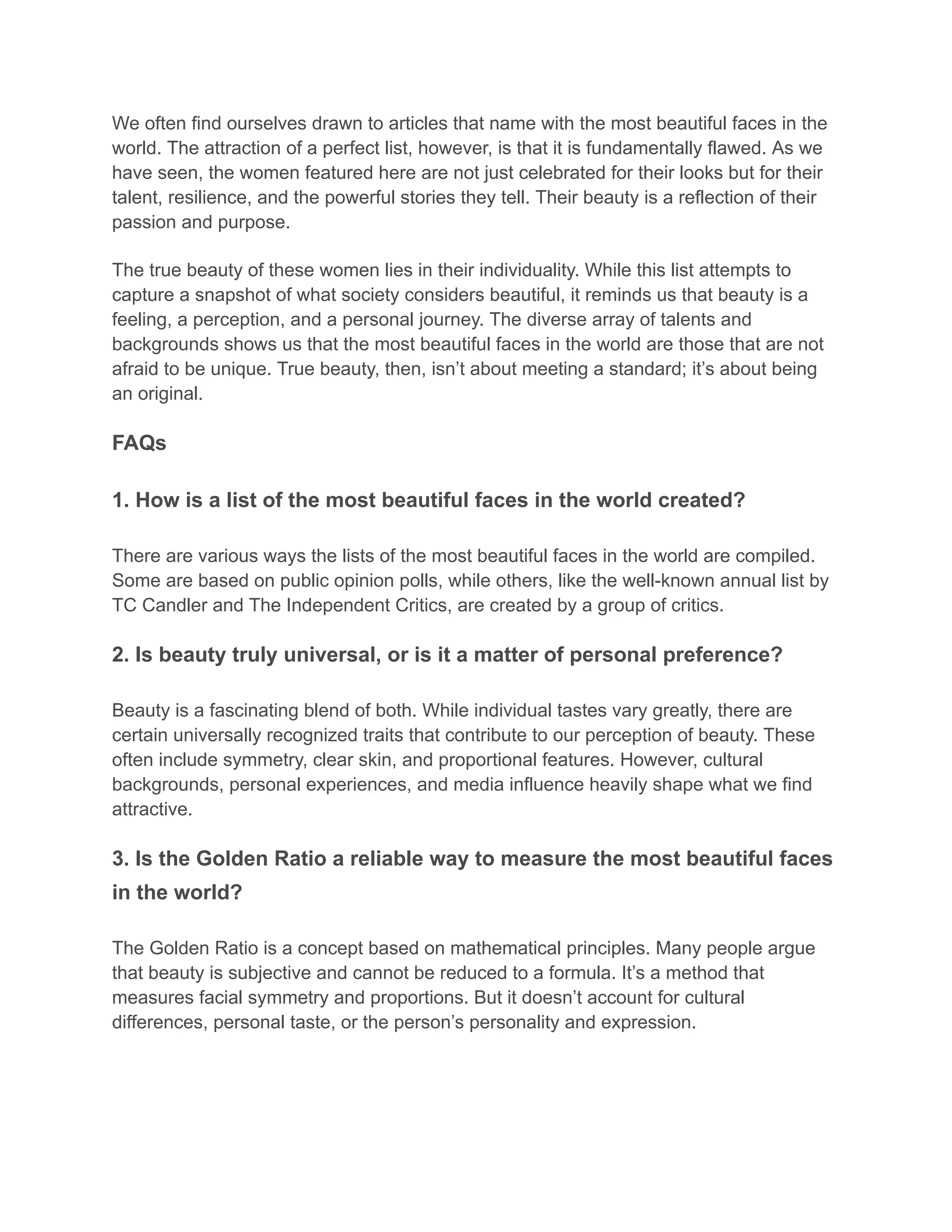 Who are the Most Beautiful Faces in the World_ A Look at the 12 ...