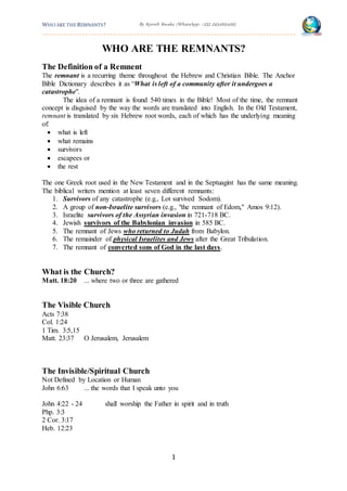 WHO ARE THE REMNANTS? | PDF