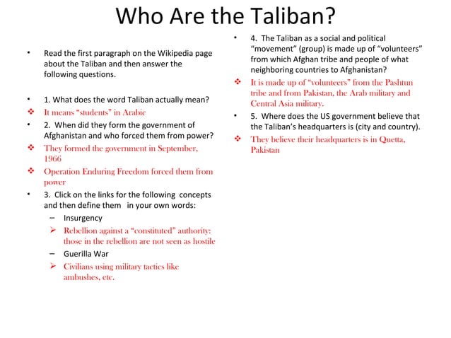 Who Are the Taliban?... | PPT