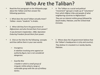 Who are the Taliban | PPT