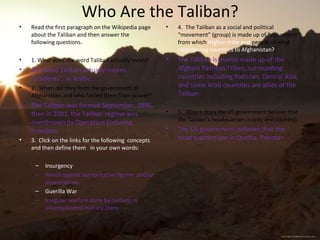 Who arethetalibanrealcopy | PPT