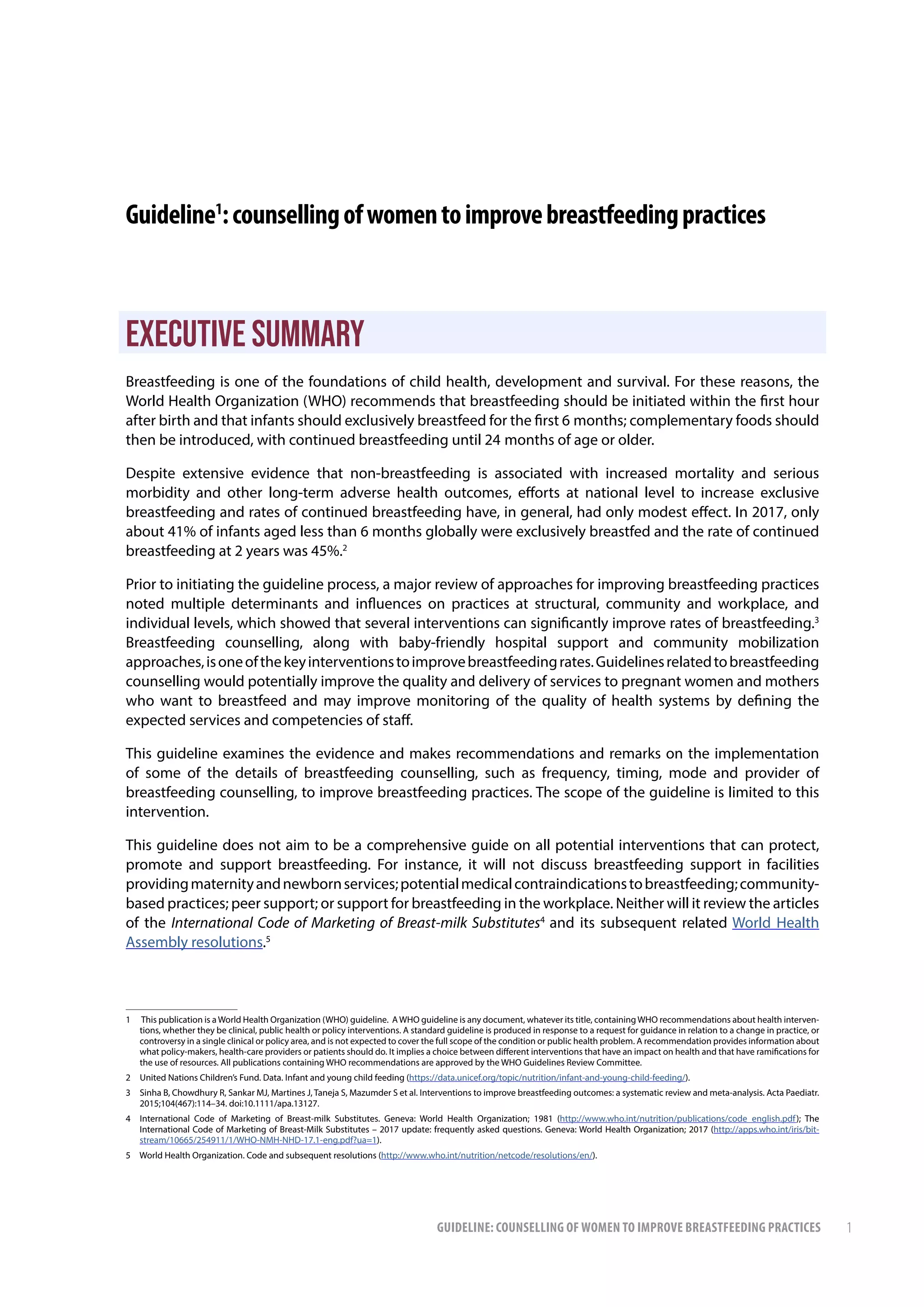 COUSELLING (Aconselhamento) Breastfeeding - guidelines WHO | PDF