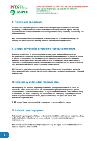 WHO BioHub System. Biosafety and biosecurity: Criteria and operational ...