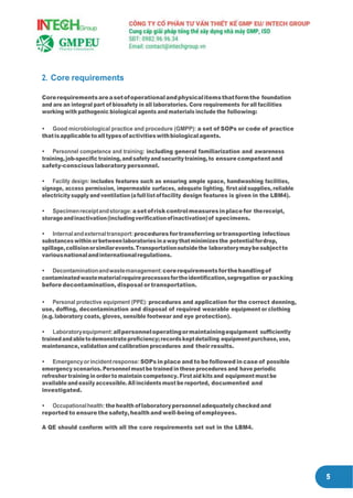 WHO BioHub System. Biosafety and biosecurity: Criteria and operational ...