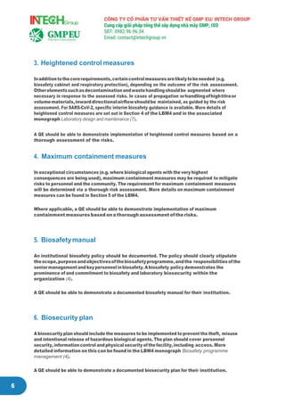 WHO BioHub System. Biosafety and biosecurity: Criteria and operational ...