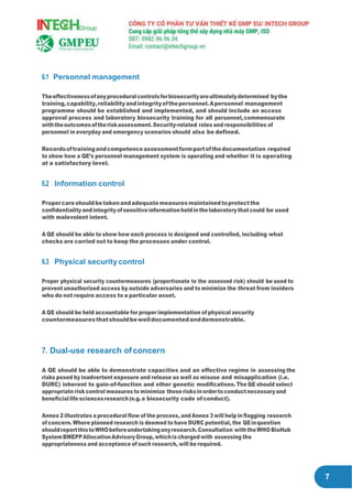 WHO BioHub System. Biosafety and biosecurity: Criteria and operational ...