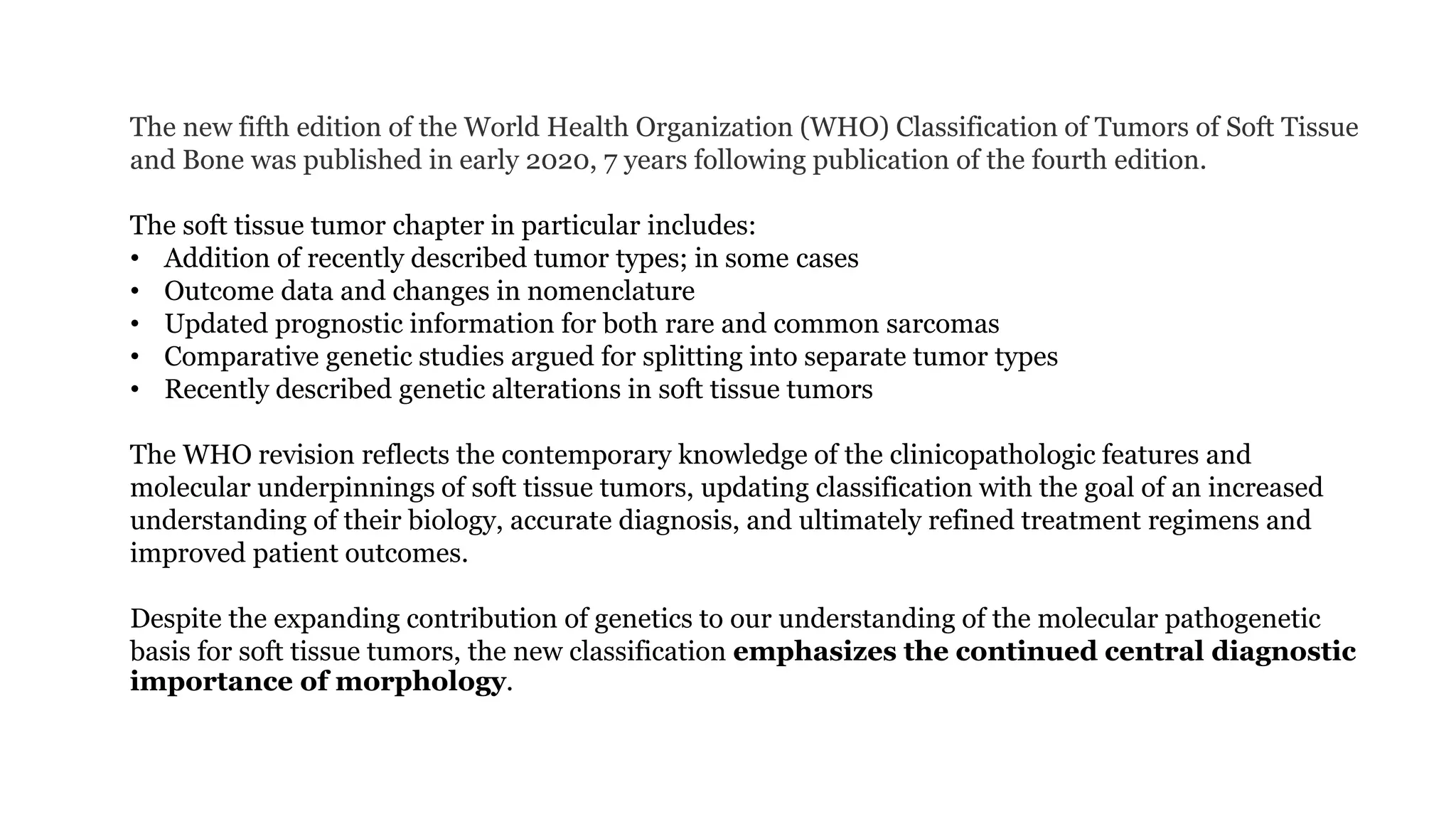 WHO Bone and soft tissue tumor UPDATE 2020 | PPTX