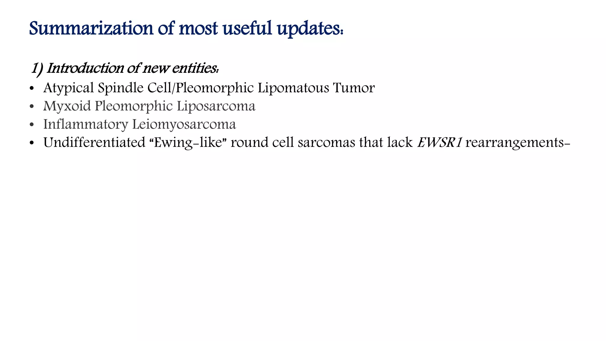 WHO Bone and soft tissue tumor UPDATE 2020 | PPTX