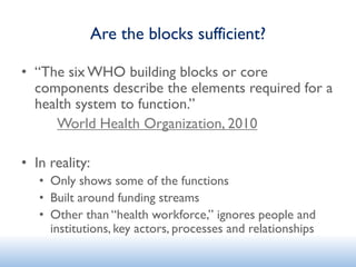 WHO Building Blocks_Sacks | PDF